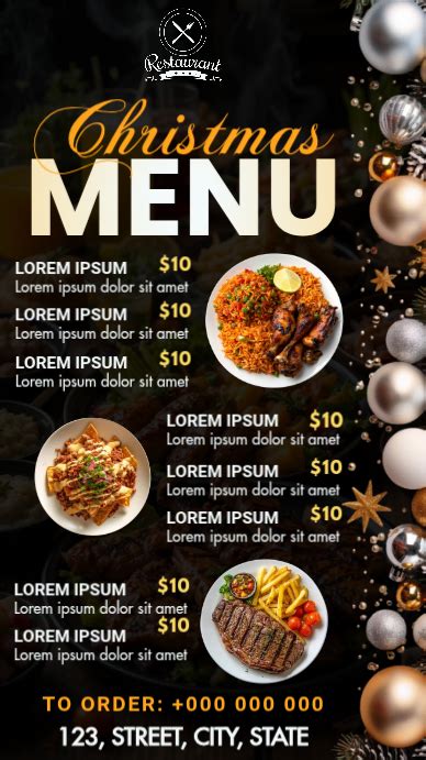 Christmas Menu Flyer Template Postermywall