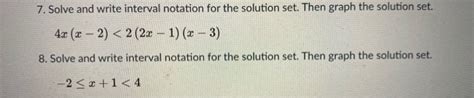 solved 7 solve and write interval notation for the solution