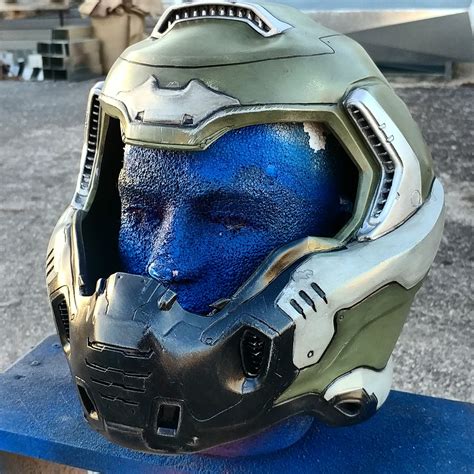 Doom Guy 2016 Replica Helmet Progress By Johnsonarmsprops On Deviantart