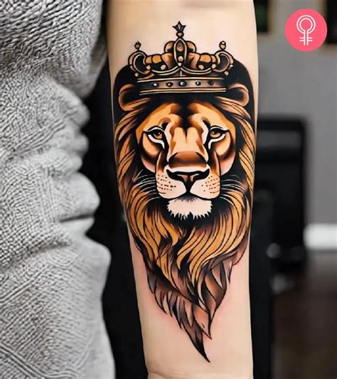 King Crown Lion Tattoo Symbolism Designs And Meaning