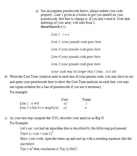 Solved Question Points Write A Pseudo Code For A Chegg