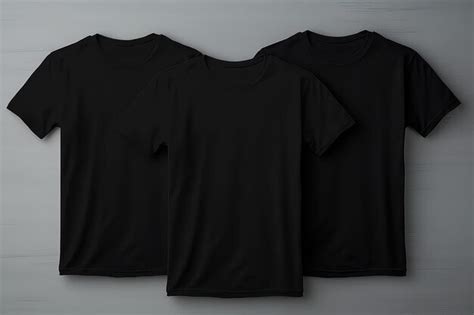 Premium Ai Image Black Tees With Space For Customization Mockup