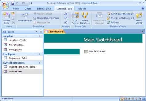 Ms Access 2007 Create A Switchboard Item That Opens A Report Criteria Form
