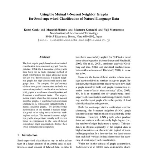 Using The Mutual K Nearest Neighbor Graphs For Semi Supervised