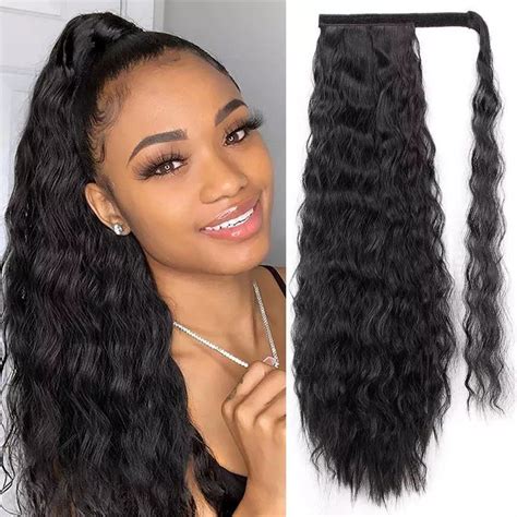 Long Inch Water Wave Ponytail Hair Extensions Synthetic Hair Ponytails