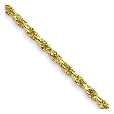 Primal Gold 10 Karat Yellow Gold 13mm Machine Made Diamond Cut Rope