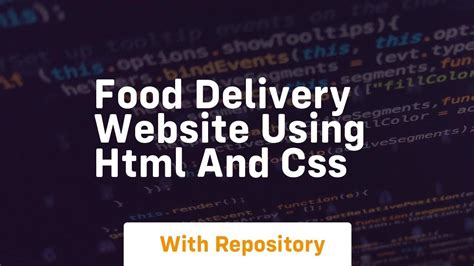 Food Delivery Website Using Html And Css Youtube