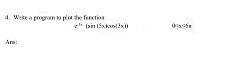 Solved 4 Write A Program To Plot The Function