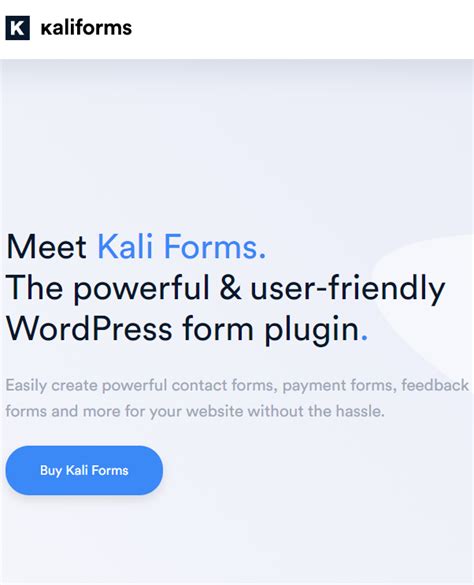 Kali Contact Forms Plugin Review 2022 Pricing And Features