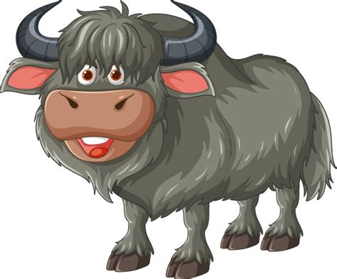 A Friendly Yak Character With Big Smile Royalty Free Vector