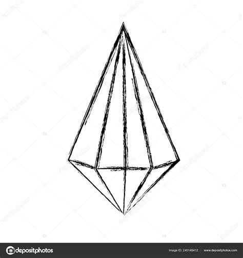 Grunge Tetrahedron Graphic Geometric Shape Style Vector Illustration Stock Vector By ©stockgiu