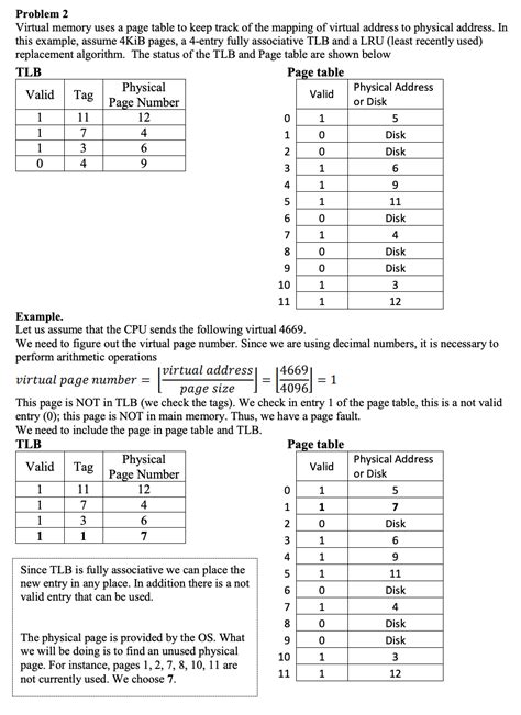 solved problem 2 virtual memory uses a page table to keep