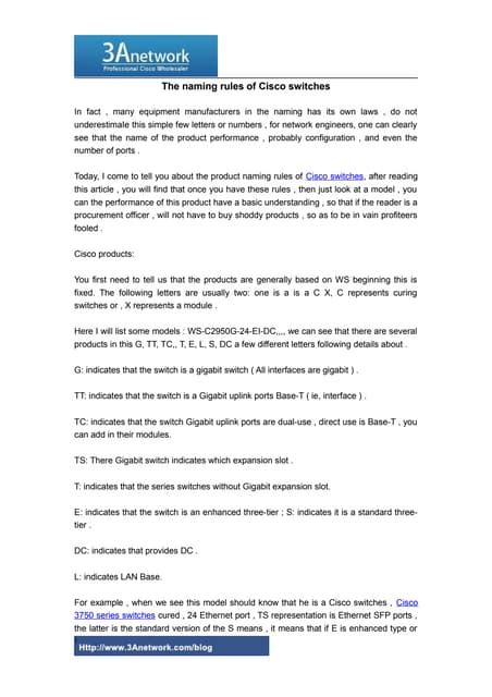The Naming Rules Of Cisco Switches Doc