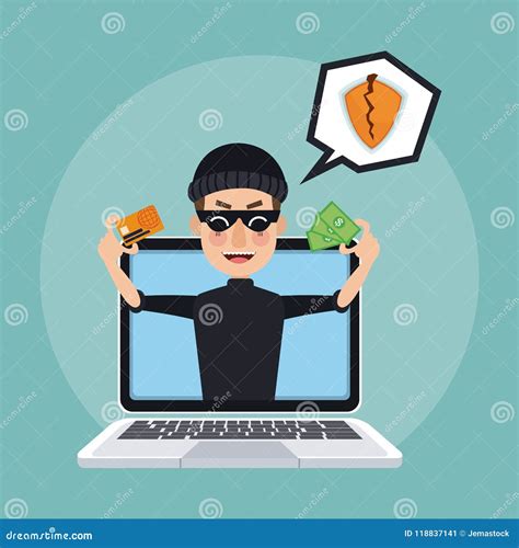 Hacker And Security System Stock Vector Illustration Of Cyber