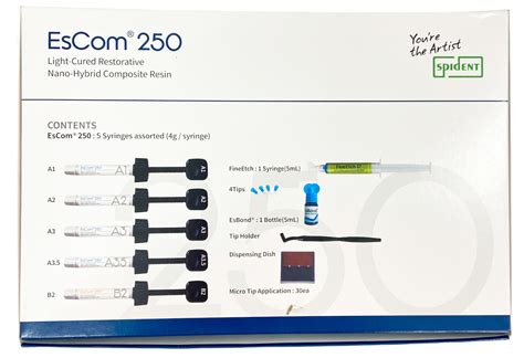Escom 250 Kit набор Spident Наногибридный композит с цирконием ᐉ Купить Пломбировочные