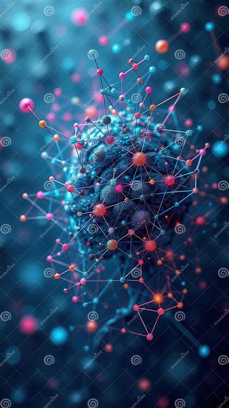 Futuristic Neural Network Visualization With Glowing Nodes And