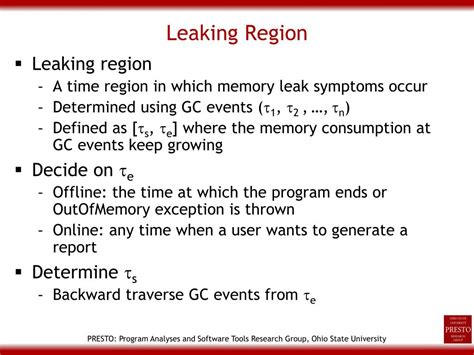 Ppt Precise Memory Leak Detection For Java Software Using Container