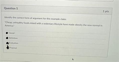Identify The Correct Form Of Argument For This Chegg