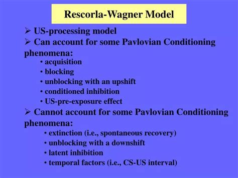ppt rescorla wagner model powerpoint presentation free download id