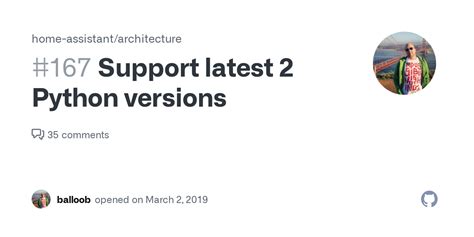 Support Latest Python Versions Issue Home Assistant Architecture GitHub
