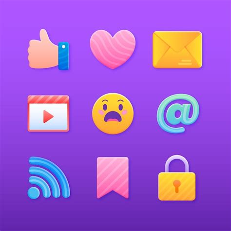 Premium Vector Gradient Social Media Collection Element