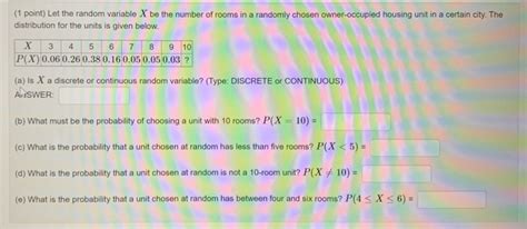 solved 1 point let the random variable x be the number of