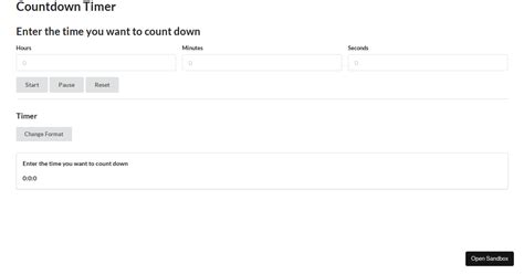 Timer Codesandbox