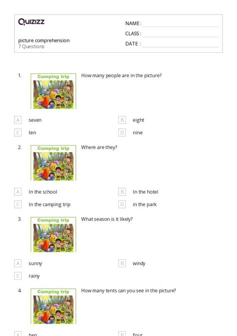 50 Picture Comprehension Worksheets For 1st Class On Quizizz Free