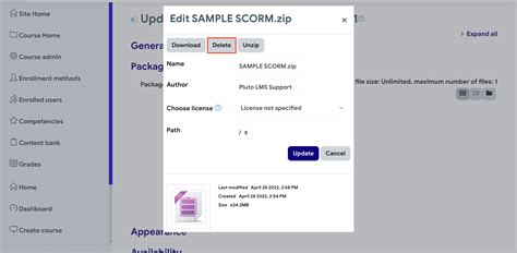 Update Scorm Files