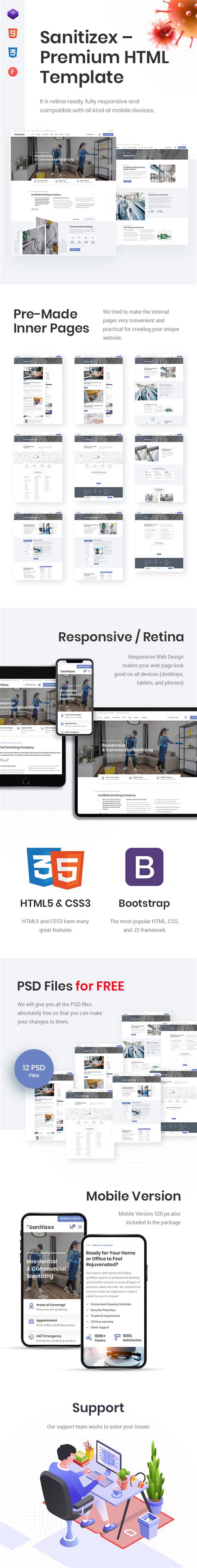 Sanitizex Sanitizing Services HTML Template ThemeMag