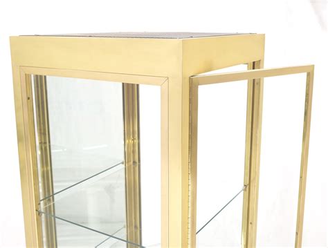 20 Sqaure Solid Brass Case 7 Tall Glass Shelve Display Cabinet