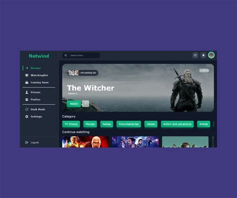 Template Netflix Inspired Build Wind Tailwind Css Free