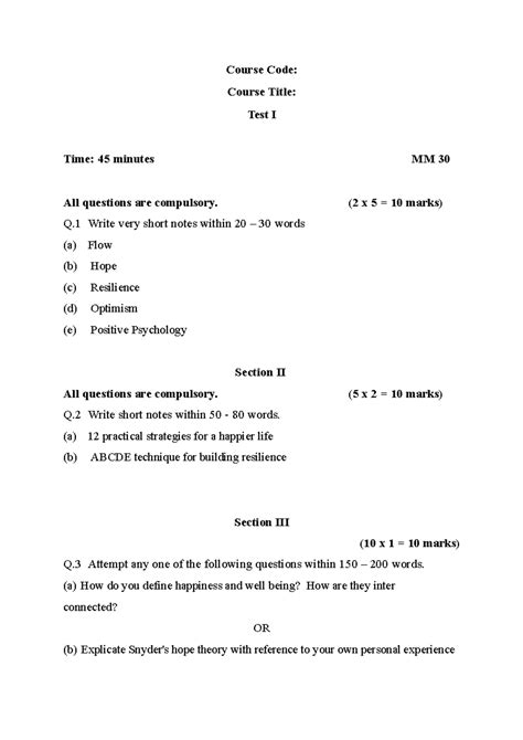 8test Important Questions For Ca Mid Term And End Term Course Code
