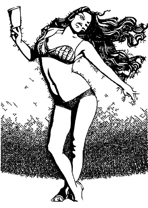 Halftone Shading Style Countrygirl Full Body Pose Pinup Girl Porn Star