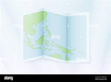 Palau Map Folded Paper With Palau Map Vector Illustration Stock
