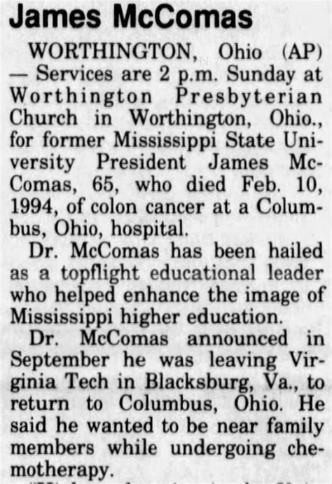 Dr James Douglas Mccomas 1928 1994 Find A Grave Memorial