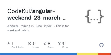 Github Codekul Angular Weekend March Angular Training In Pune Codekul This