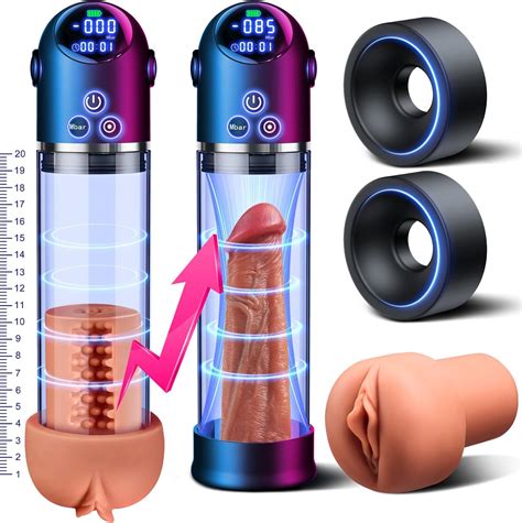 Penis Pump Male Sex Toy Male Masturbator With Realistic Pocket Pussy Led Display