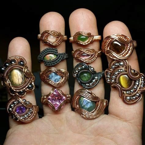 Wire Wrapped Rings With Beaded Wire Wire Jewelry Designs Wire