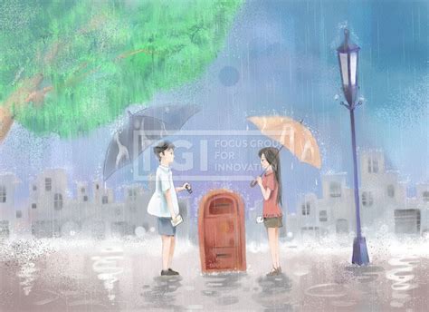 계절여름 C170619c Cooltree 일러스트 여름 커플 페인터 그림 회화 일러스트 핸드드로잉 드로잉 이미지 클립아트 삽화 그래픽 상황