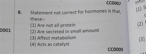Statement Not Correct For Hormones Is That These Filo
