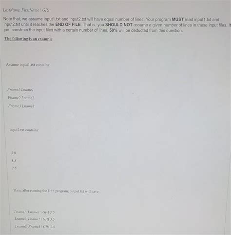 Solved Consider Two Files By The Names Of Input1ext And