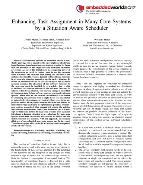 Pdf Enhancing Task Assignment In Many Core Systems By A Situation