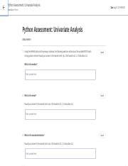Python Assessment Univariate Analysis Coursera Pdf Python Assessment Univariate Analysis