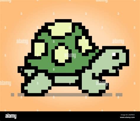 8 Bit Pixel Turtle Animal Pixels In Vector Illustration For Game Asset