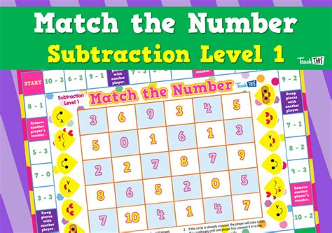 Match The Number Subtraction Level 1 Teacher Resources And Classroom Games Teach This