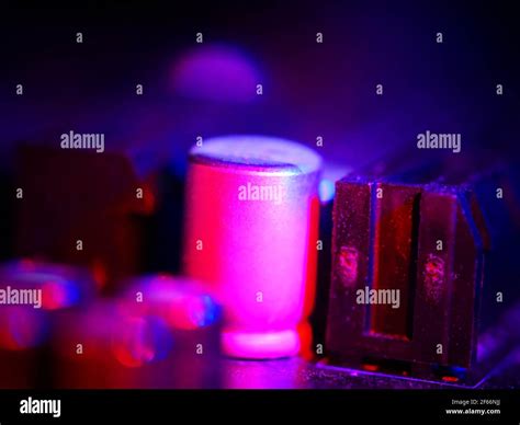 Green Electronic System Computer Motherboard Digital Chip With Transistor Microcircuit Stock