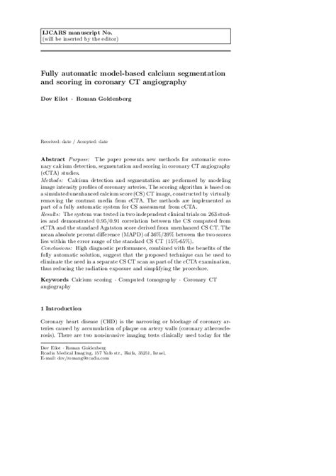 Fully Automatic Model Based Calcium Segmentation And Calcium Scoring In