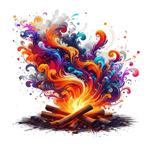 Uma Ilustração Vetorial Dinâmica De Uma Fogueira De Holika Dahan Com