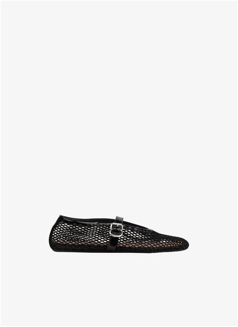 여성 블랙 메쉬 발레리나 플랫 AlaÏa Kr
